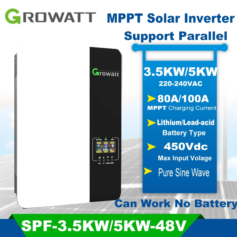 Growatt Inverter SPF 5000ES 5000W 3500W 48vdc 5000VA 5KW Wifi Monitoring Off Grid Solar Inverter ...