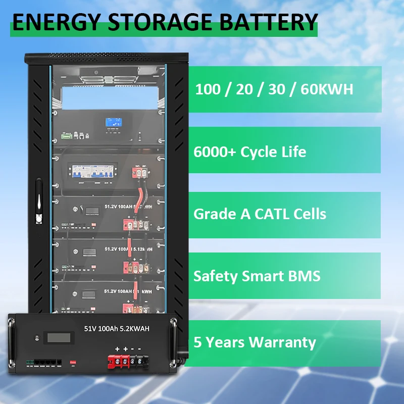 48V Home Lifepo4 Battery Pack - 100ah, 6000 Cycles+