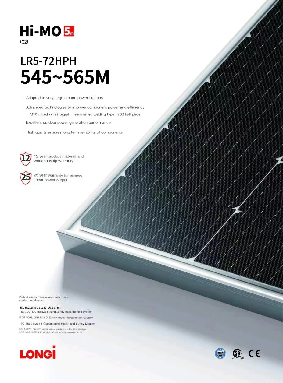 Longi Bifacial Solar Panels Pv Module 375wp 550 Watt 385w 560w Centrale ...