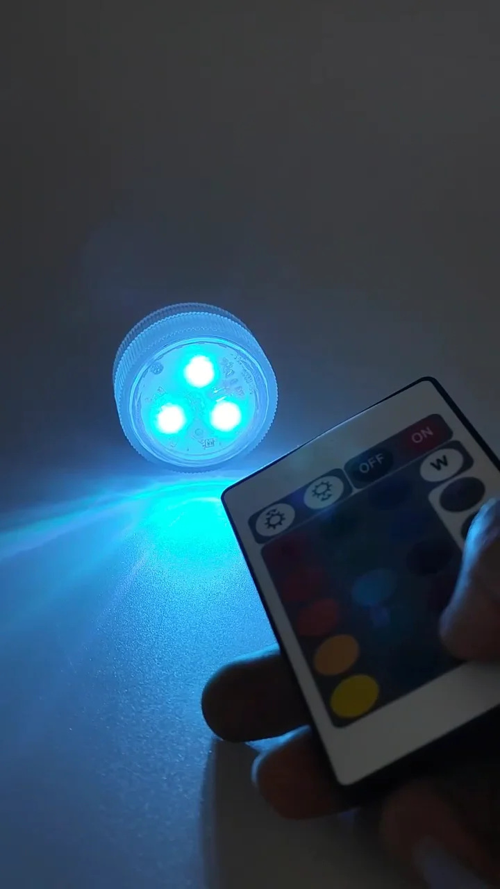Usb Rechargeable Water Submersible Led Tea Lights Mini 3 Led Remote ...