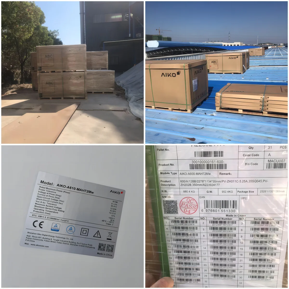 Aiko ABC Topcon Solar Power Energy 635Watts Bifacial TOPCon Solar Panels 640W 645W 650W 655W for ...