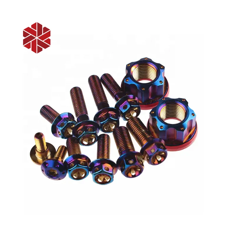 Custom Burnt Blue Titanium Bolt Gr5 Torx Flange Head M6 Titanium Screws For Motorcycle - Buy ...