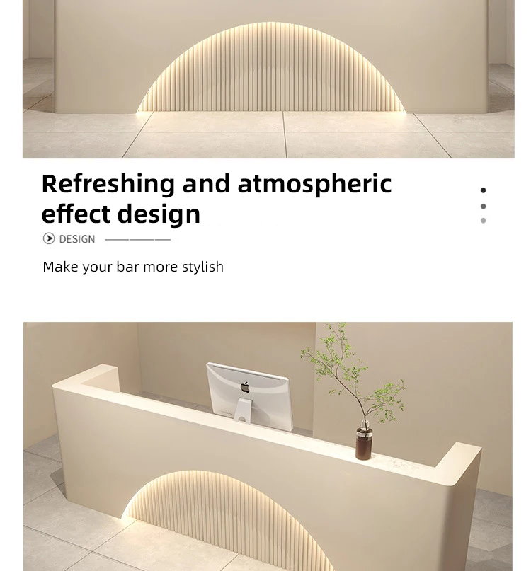 Custom Modern Commercial Office Front Reception Table Wooden High-end ...