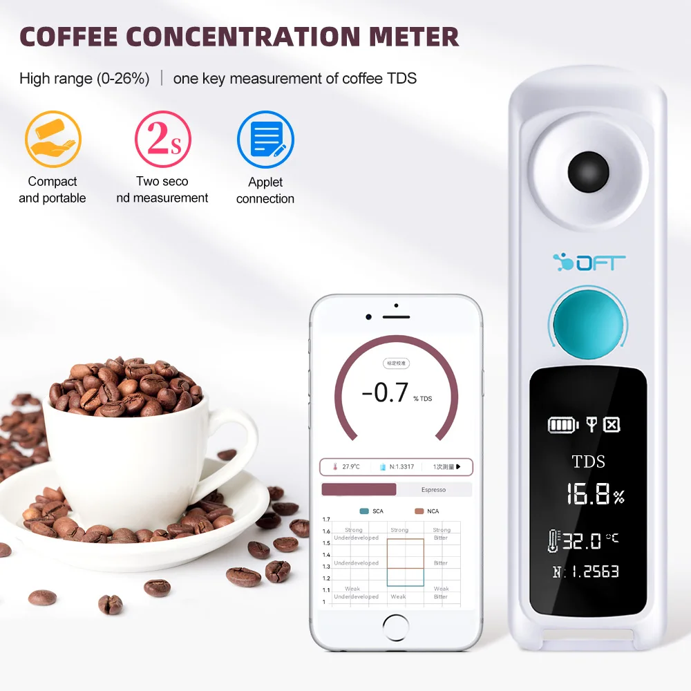 Factory Difluid Tds Accuracy 0.03% Coffee Test Meter Portable Digital ...