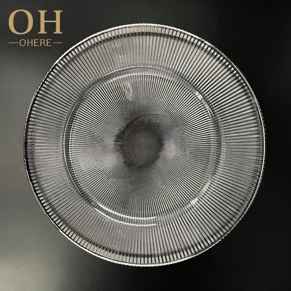 Wholesale Golden Rim Glass Charger Irregular Glass Charger Plate ...