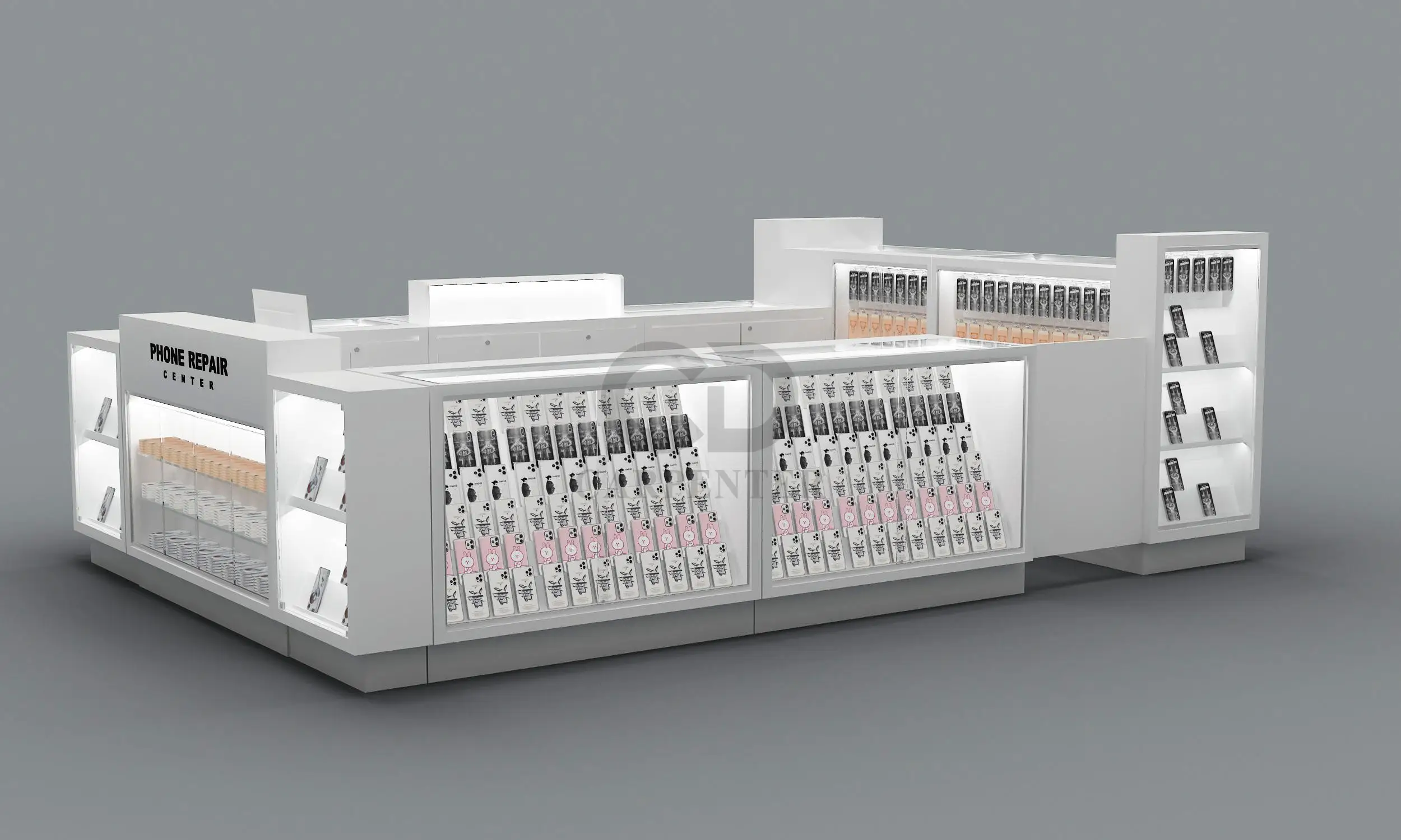 New Cell Accessories Display Stand showcase for Mobile Phone Kiosk ...