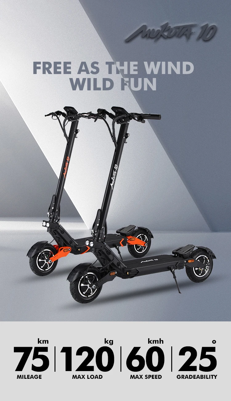Mukuta 10 Single Two-wheel Max Fast Electric Scooters Off Road 1000w ...