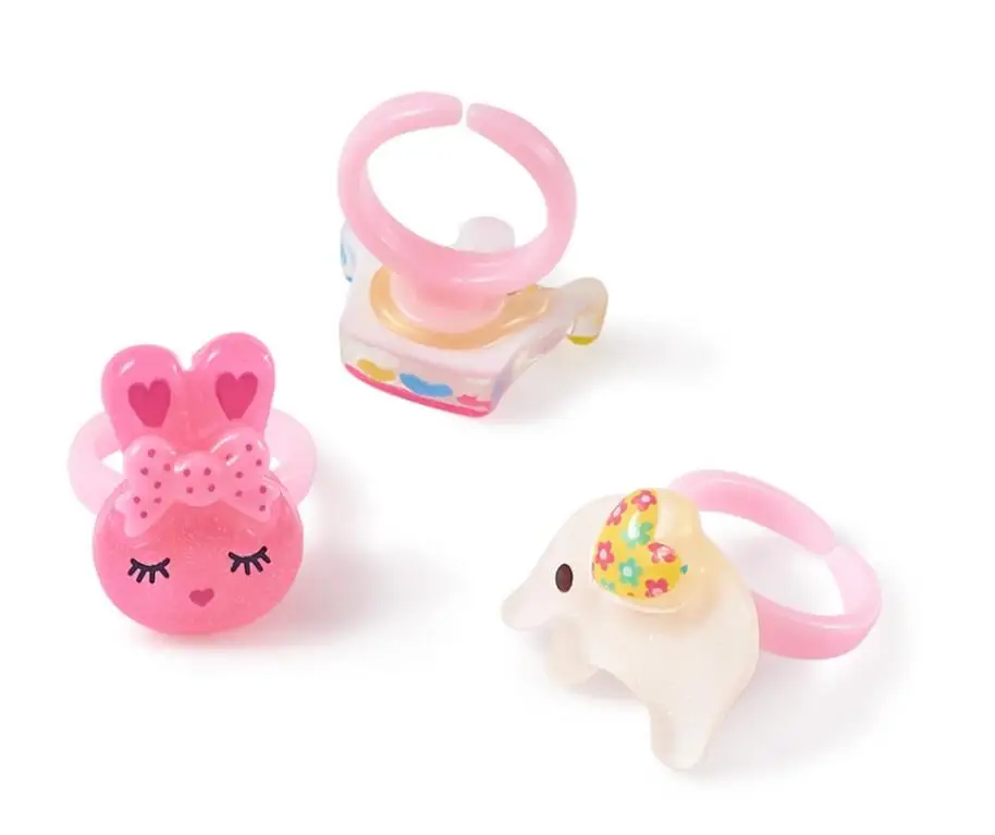 Little Girl Jewel Rings in Box Party Favor Lovely Rings, Adjustable ...