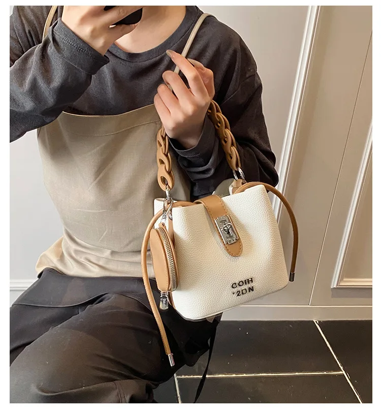 Vintage Color-Block Handbag for Women 2026 New Niche Fashion Simple ...