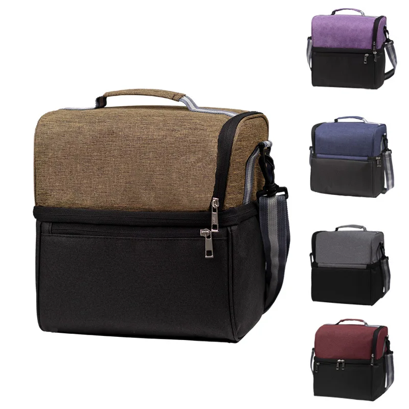 Double Septum Canvas Lunch Box With Lid Sealed Storage Tank Duotone ...