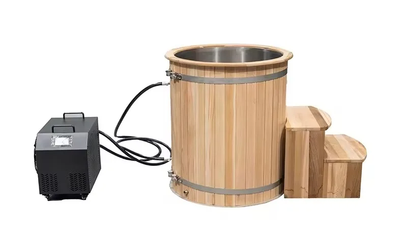 Smartmak Wooden Ice Bath Sauna Ice Barrel With Water Pump And ...