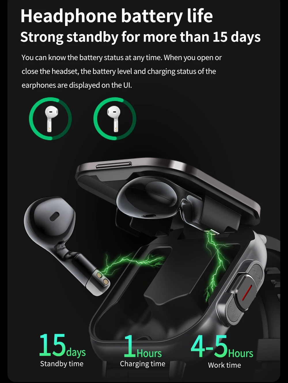 2 in 1 Smartwatch with TWS Earbuds - Health & Fitness Tracker