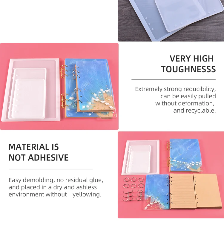 Diy A5 A6 A7 Silicone Notebook Cover Mold Crystal Epoxy Resin Molds ...