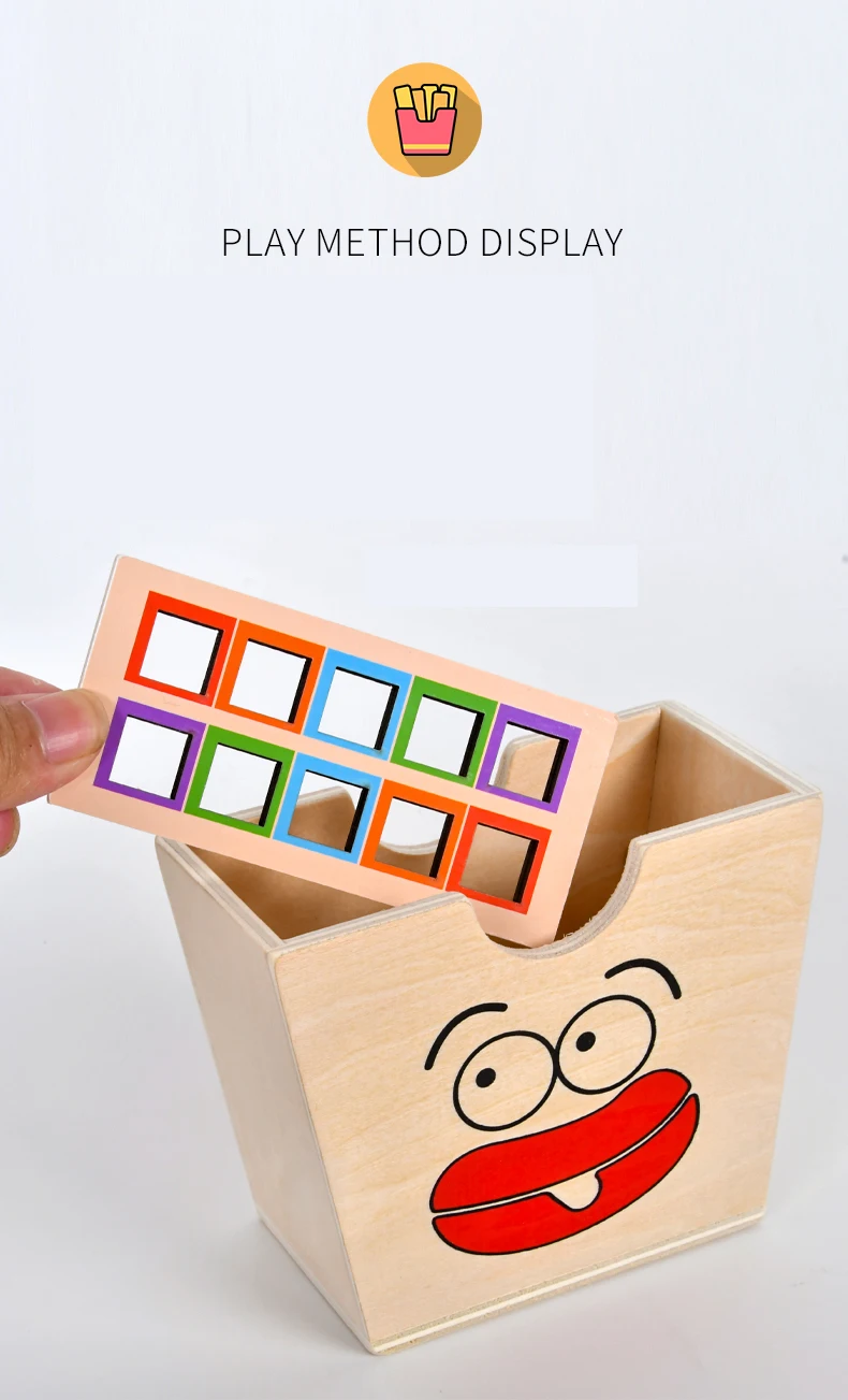 Montessori French Fries Wooden Color Sorting Game Fast Food French ...