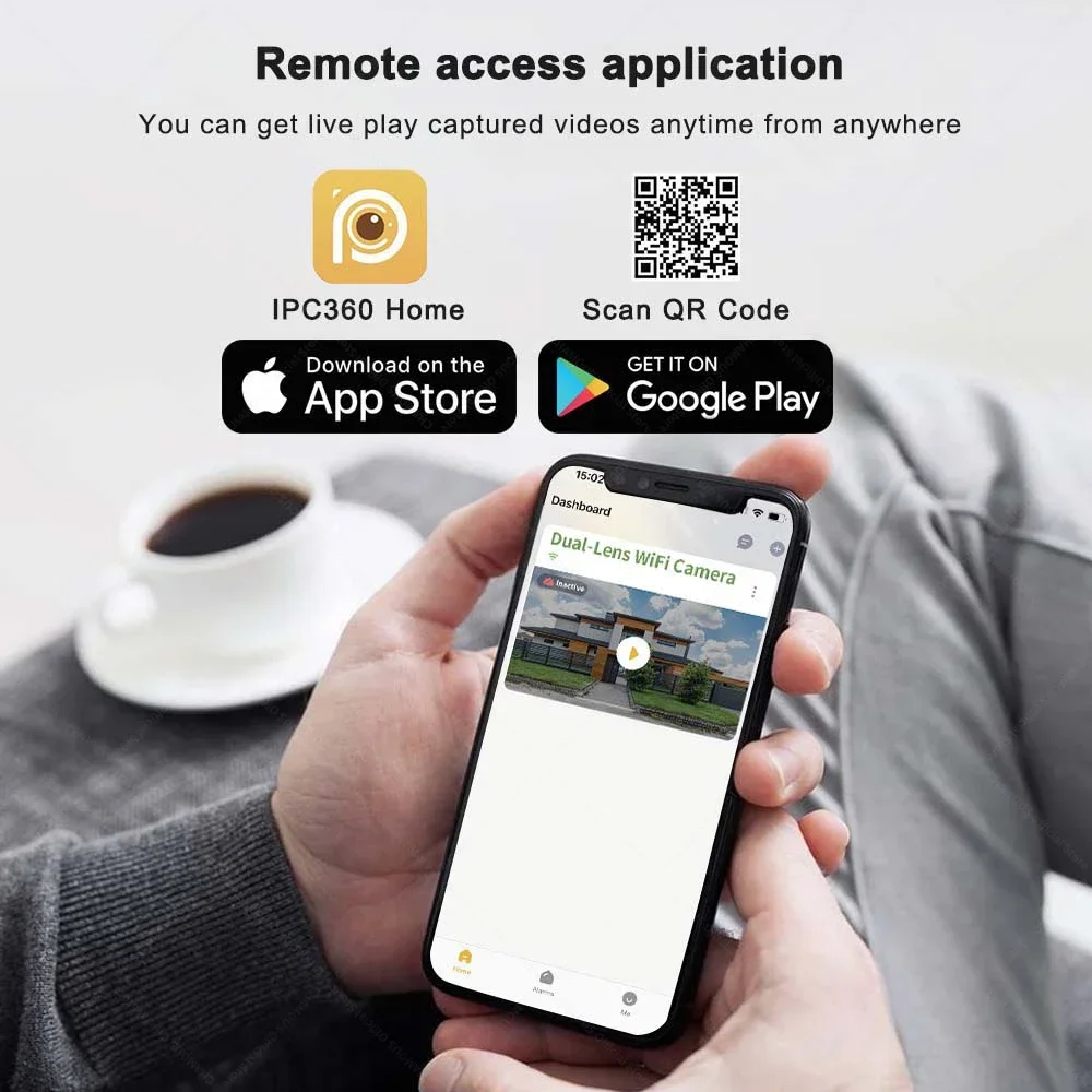 6k 12mp Wifi Ip Security Camera Outdoor Three Screen Video Ptz ...