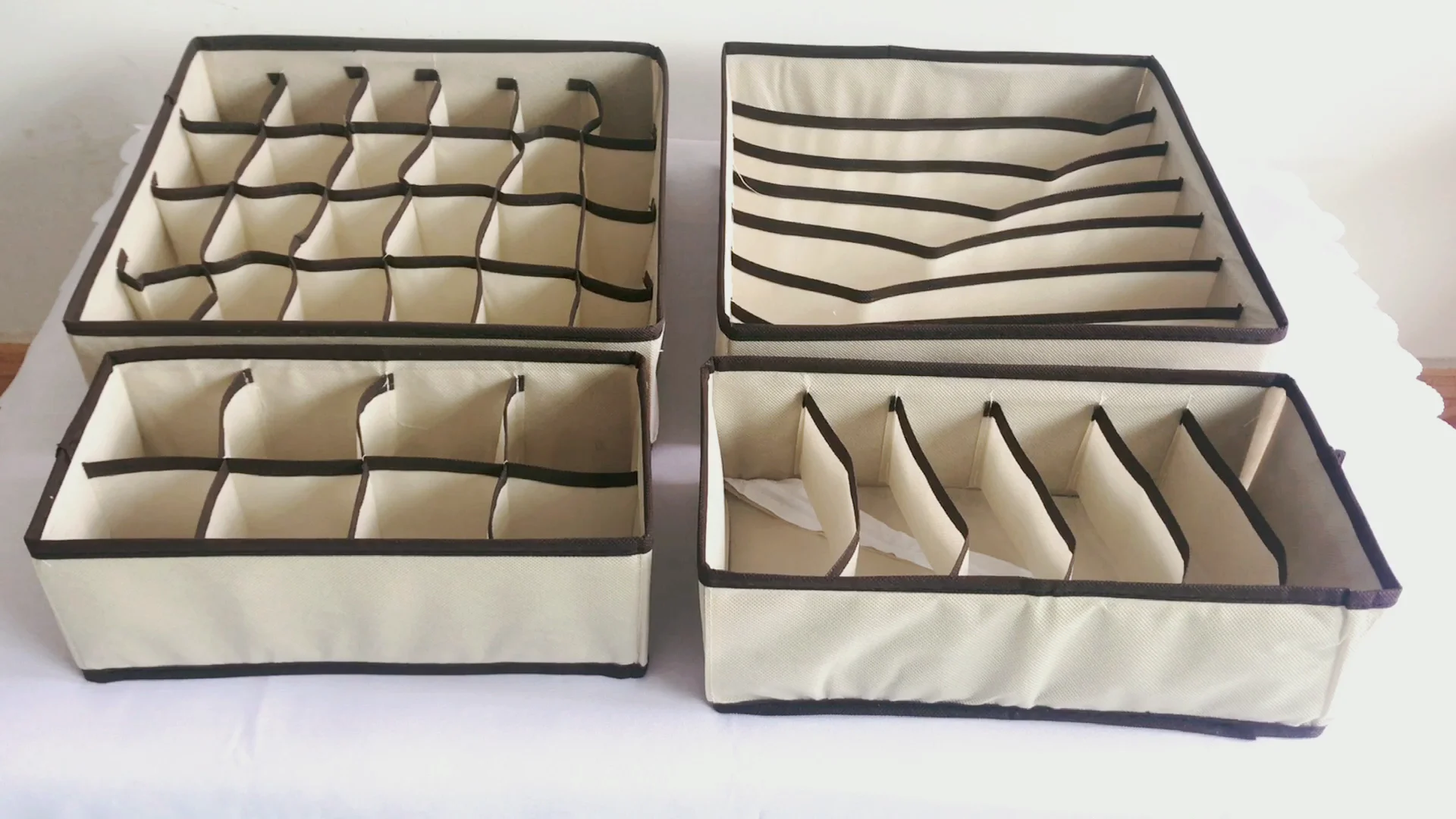 4 Sets Fabric Foldable Underwear Bras Drawer Organizers Dividers ...