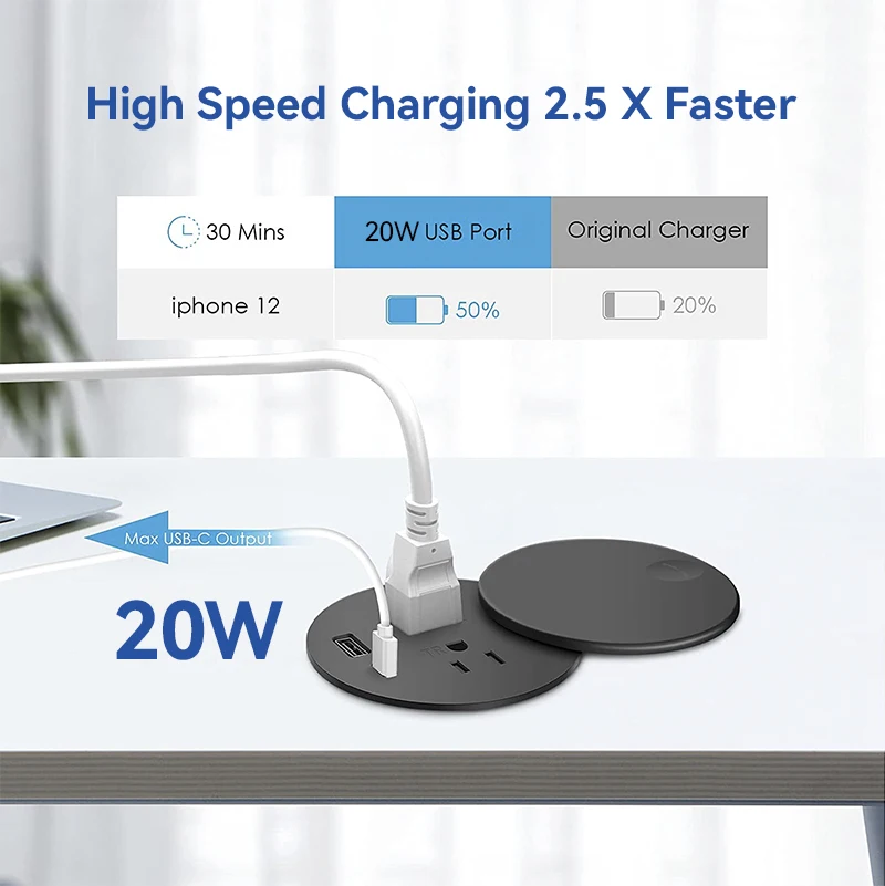 Factory Table Mount Socket Outlet - Multiple Power Solutions