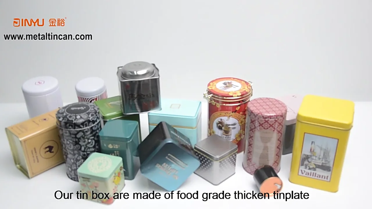 Small Mini Square Silver Plain Aluminum Tea Tin Box Coffee Powder Spice ...