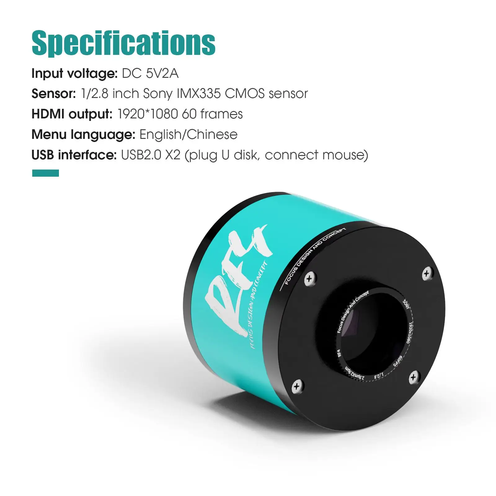 RF-2KC3 Full HD 2K 1080P Microscope Camera - Video Recording