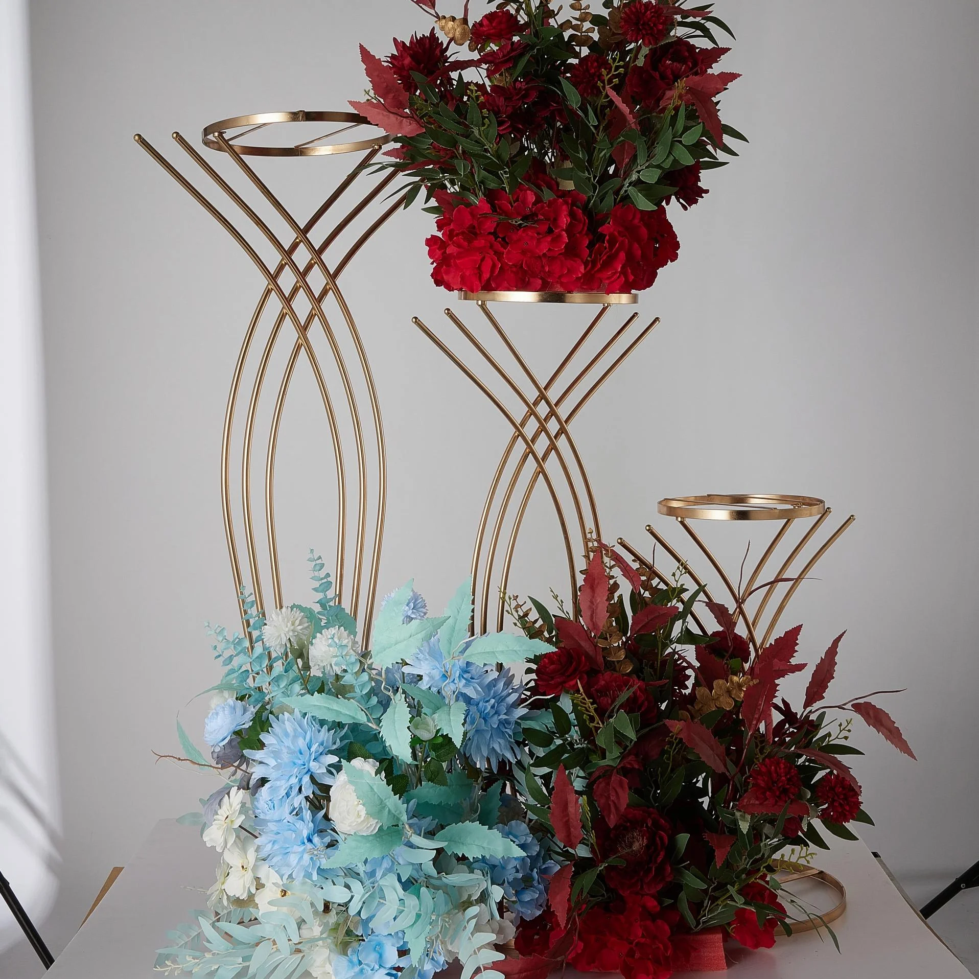 Metal Mermaid flower stand T-stage road lead wedding Metal Flower Vase ...