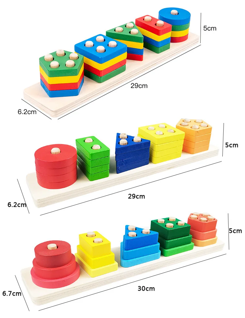 Children Montessori Early Education Cognitive Building Blocks Pairing ...