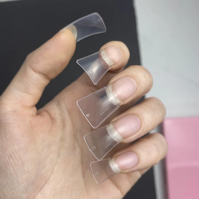 New Trend Acrylic French Duck Flare Feet Finger False Nails Tips Custom ...