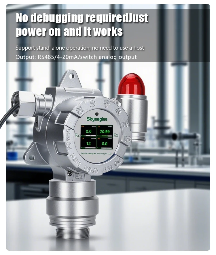 Online 4-in-1 Gas Concentration Leak Analyzer CO EX H2S NH3 Fixed ...