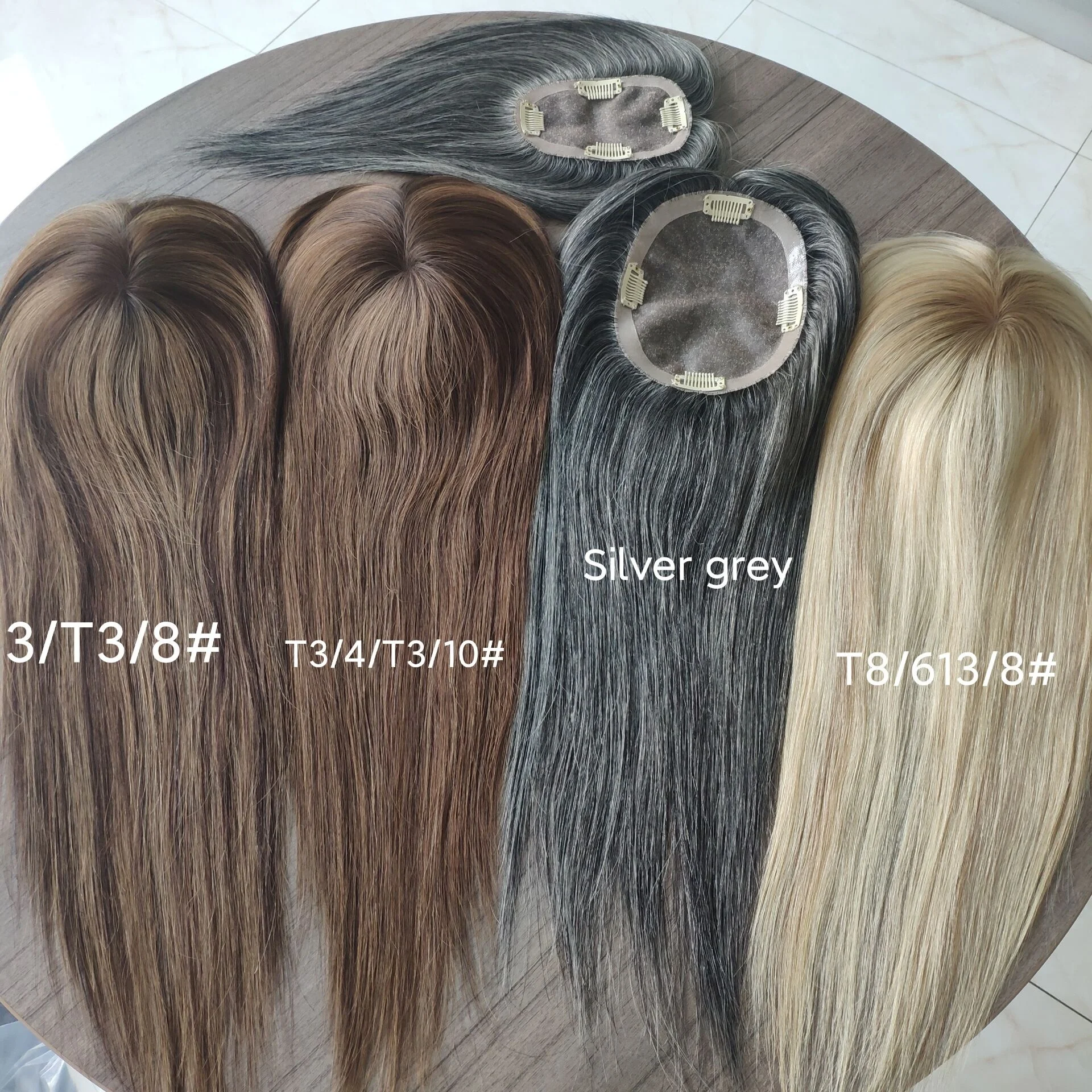 European Human Hair Toppers - Silver Blonde, High Quality