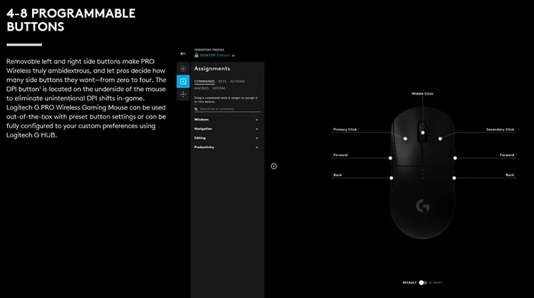 Logitech G Pro Wireless Gaming Mouse - 25600 DPI Sensor