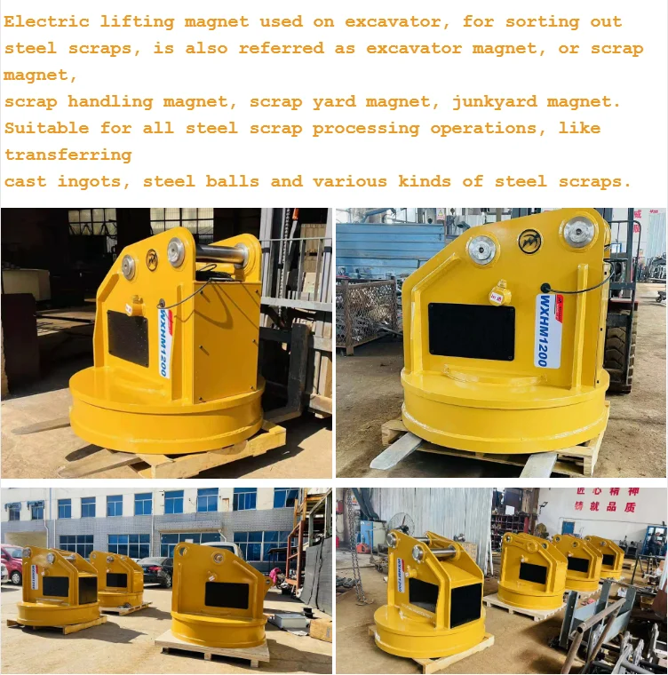 Hydraulic Excavator Attachment - Electric Lifting Magnet