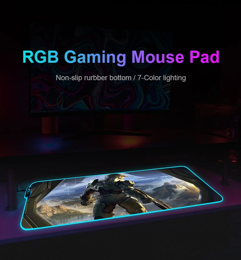 Custom Glowing Extended Large Natural Rubber Computer Desk Battle Mat ...