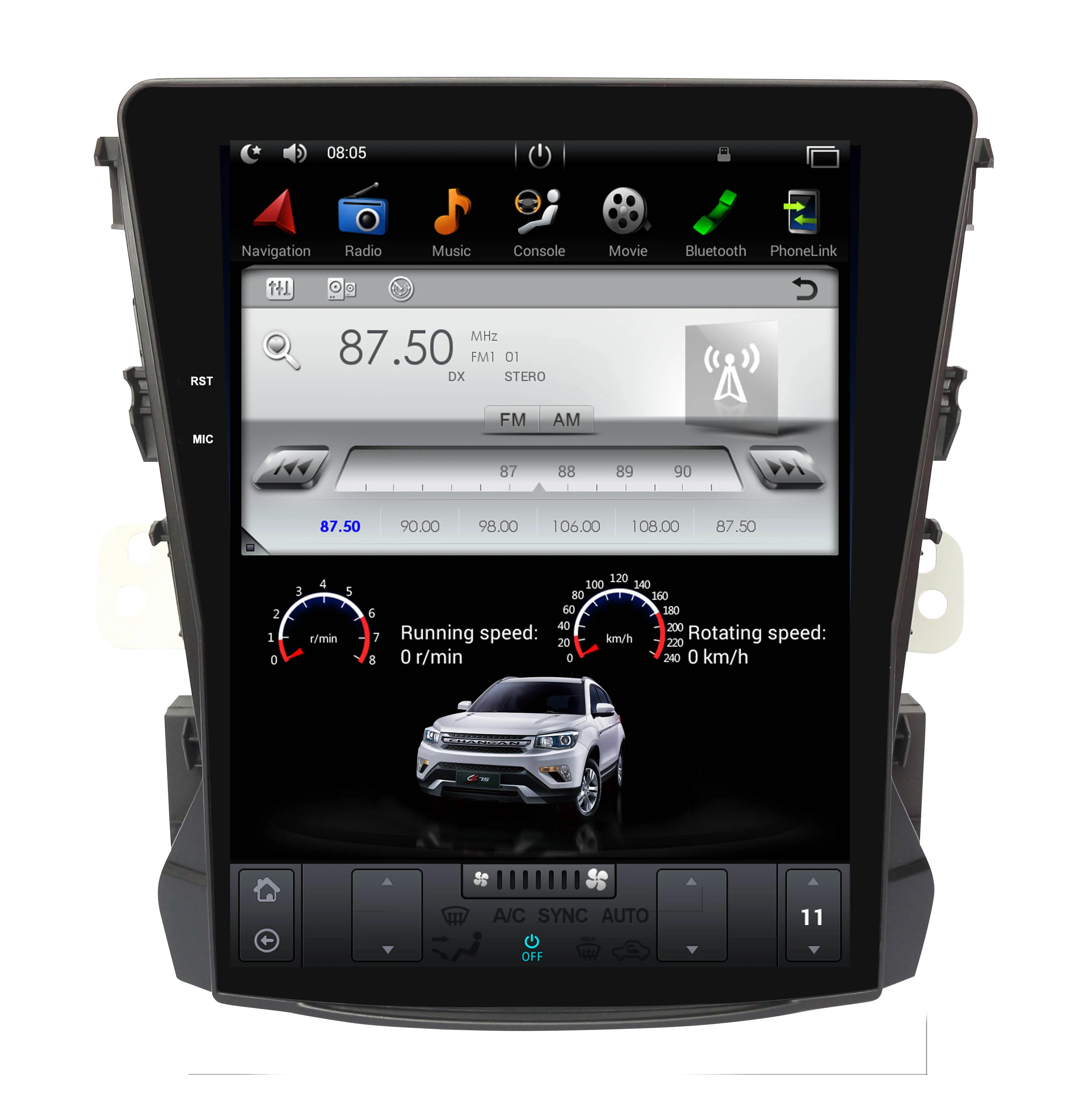 Vertical Tesla Radio Player Android 9 For Changan Cs75 Car Stereo Radio ...