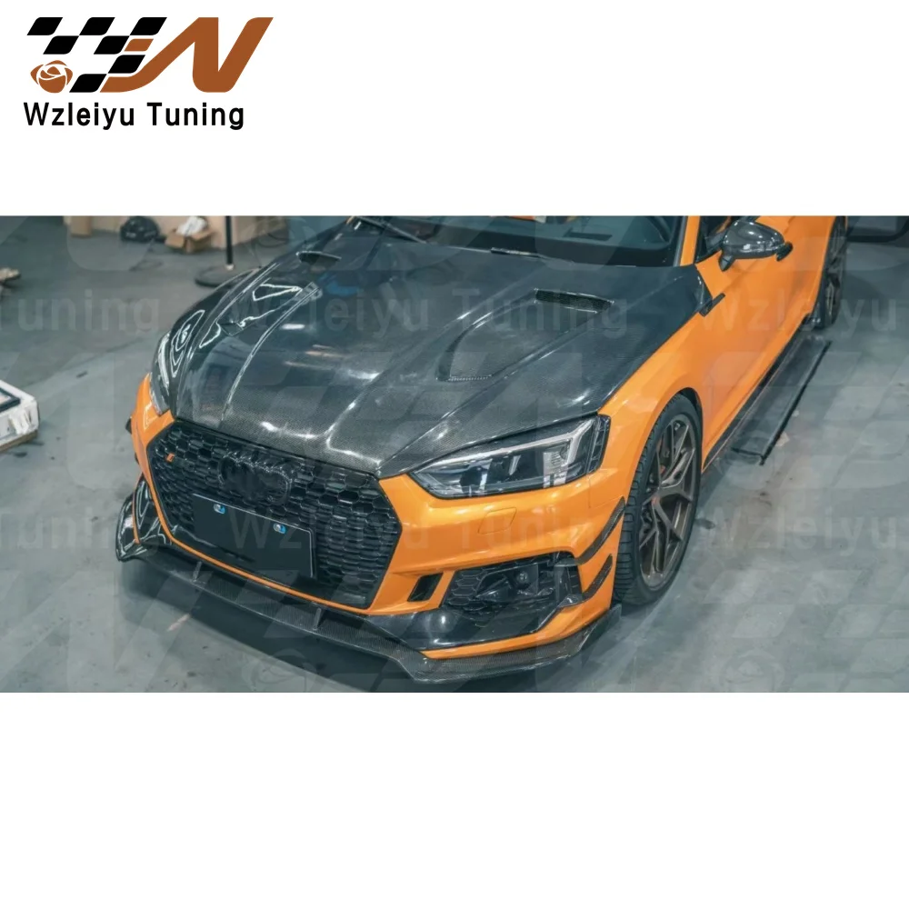 New V1 Style Real Carbon Fiber Front Hood Bonnet Fit For Audi Rs5 S5 A5 ...