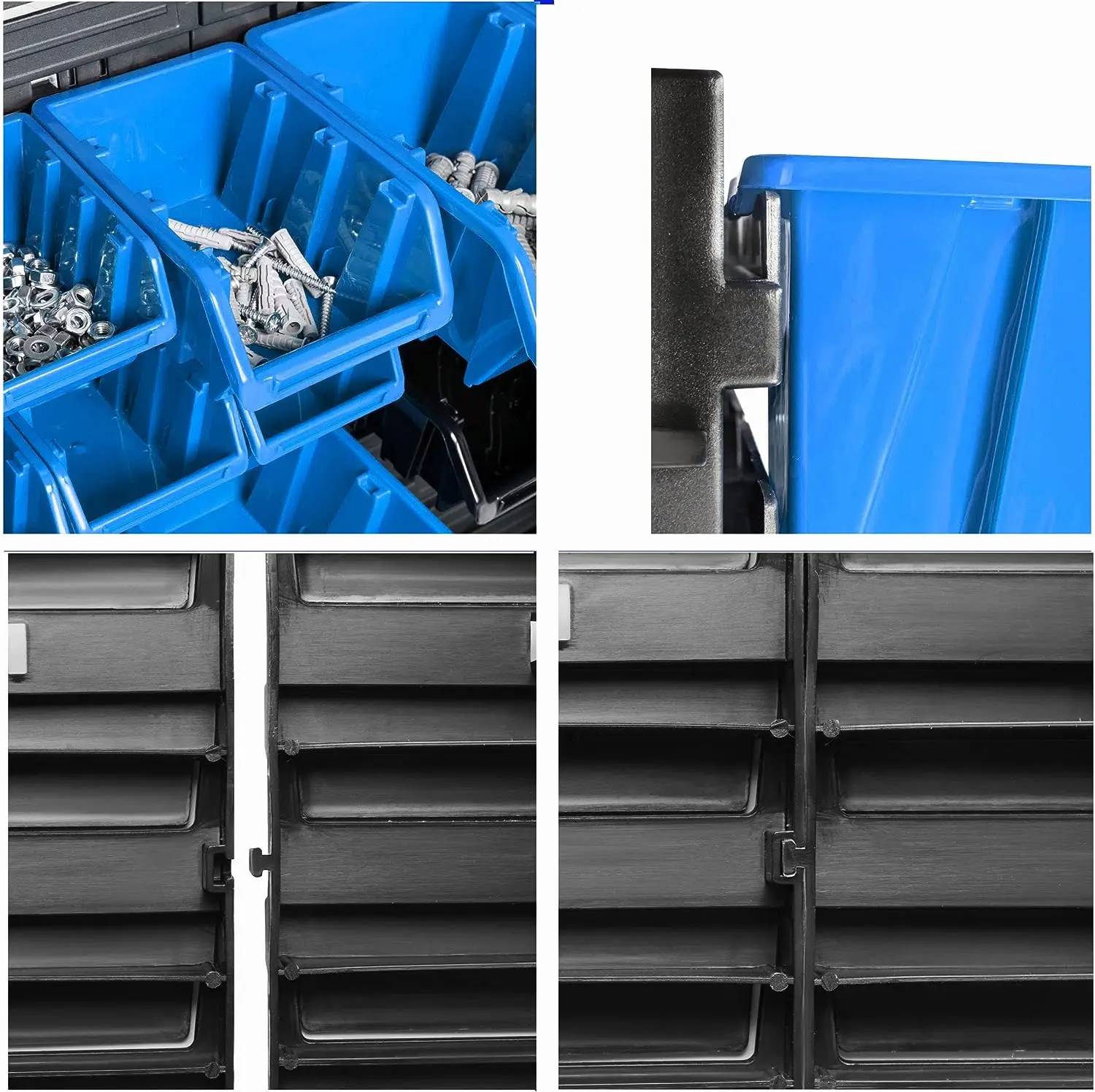 Wall Mounted Plastic Storage Box Pegboard 1728x780mm with 46 Stackable ...