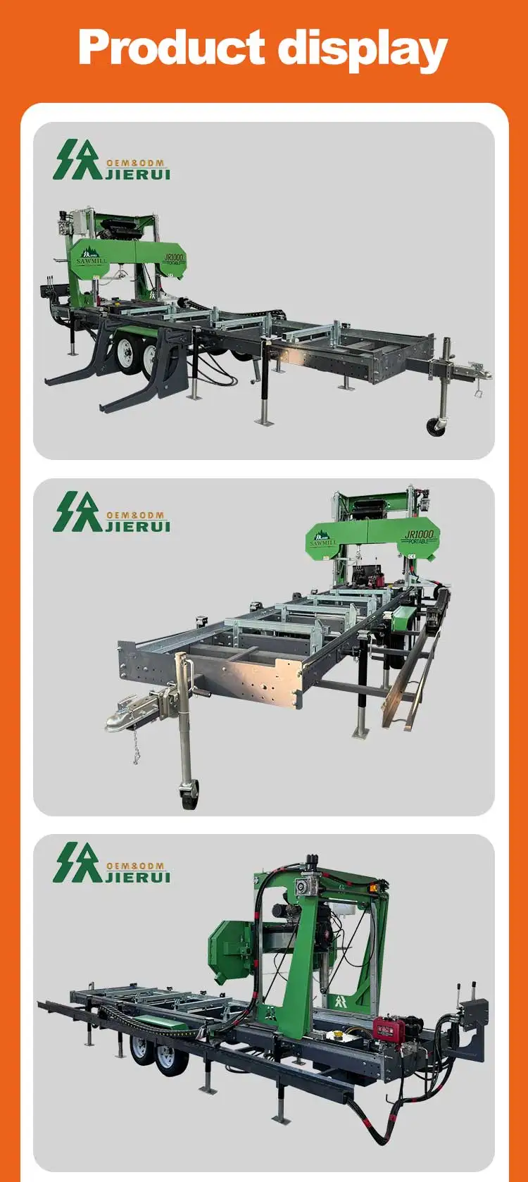 Compact Portable Sawmill with Hydraulic System for Wood Cutting