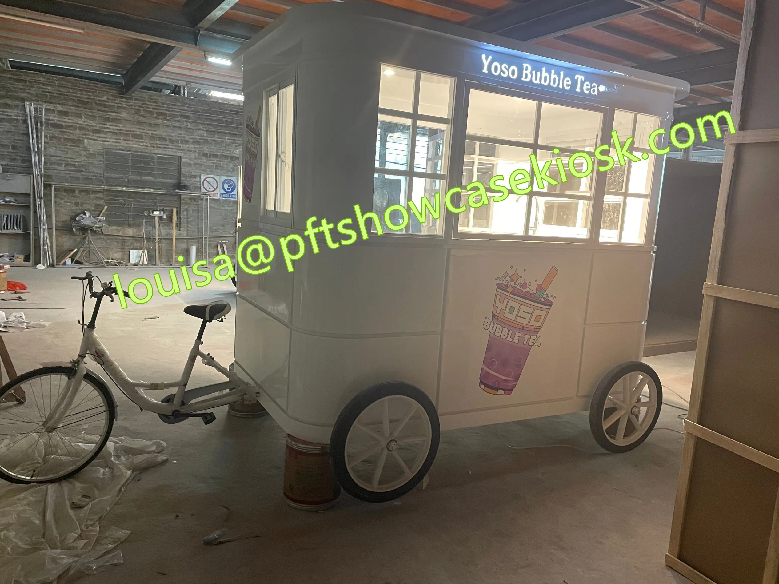 Customizable Outdoor Bubble Tea Kiosk & Boba Juice Cart - Oem/odm