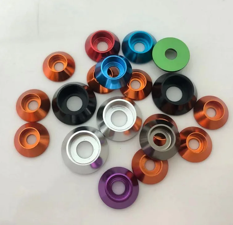 Aluminium Anodized Multi-Color Taper Convex Cone Washer Cap Cup Head ...