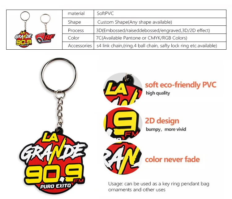 2024 New Oem Custom 2d Design Letter Shape Keyring Plastic Pvc Rubber ...