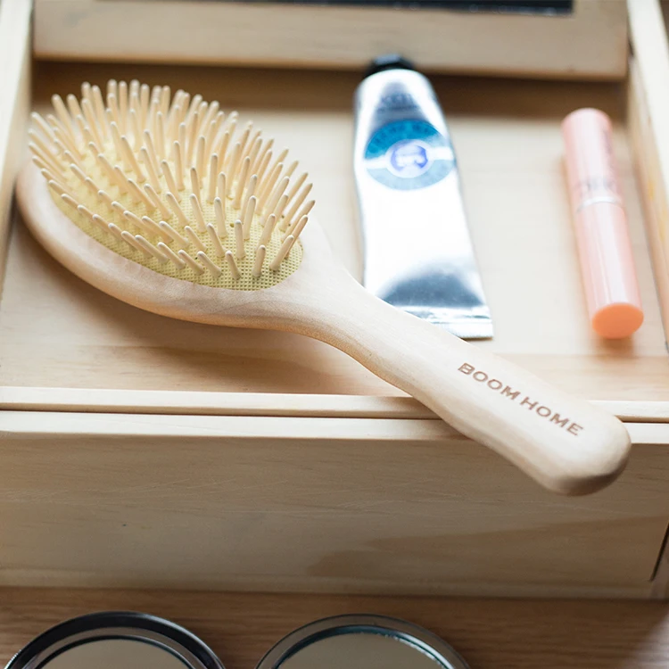 Combs Brand logo Hair Brush Wood Professional Paddle airbag Hair ...