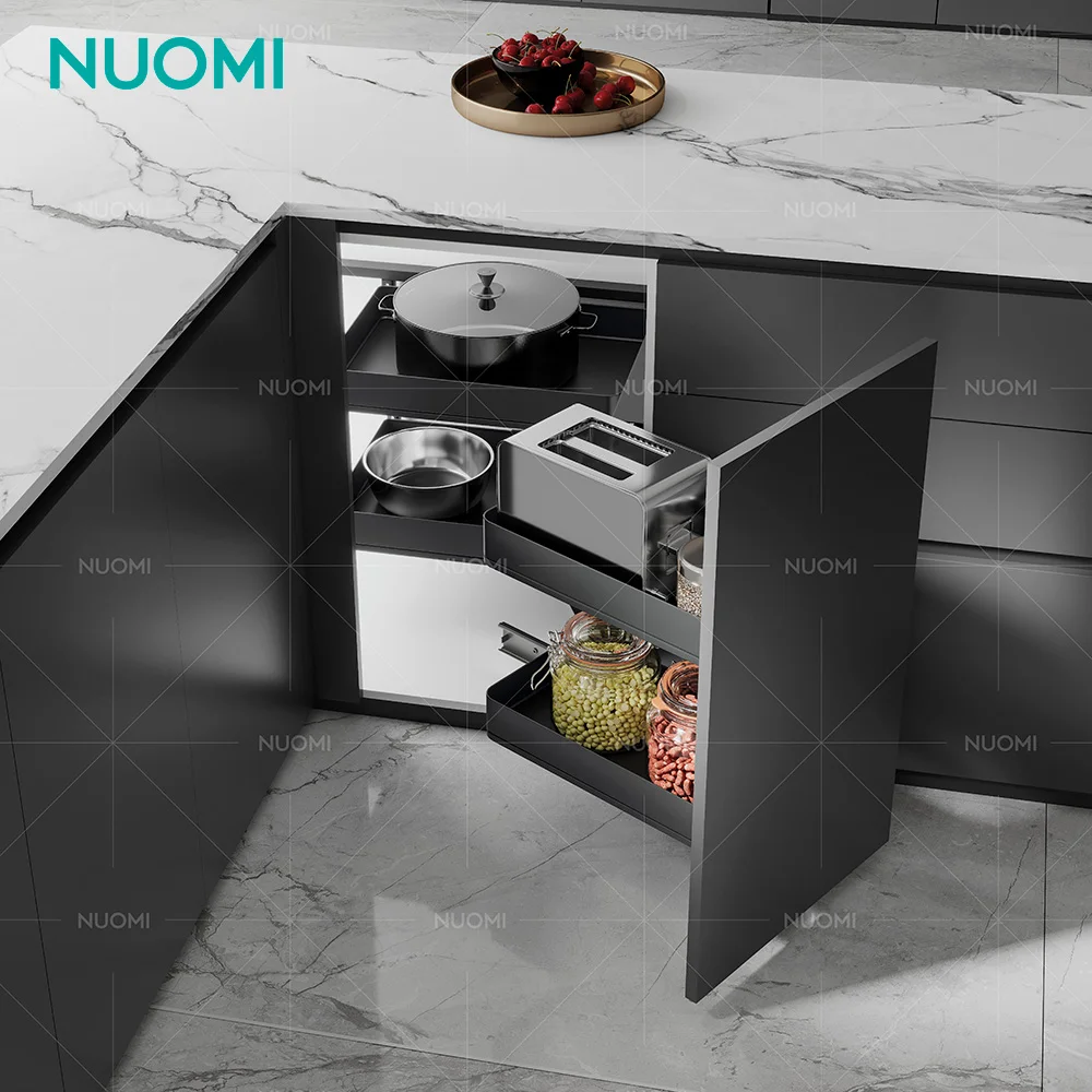 NUOMI LAMBO Universal Magic Corner Pantry Organizer Pull Out Basket ...