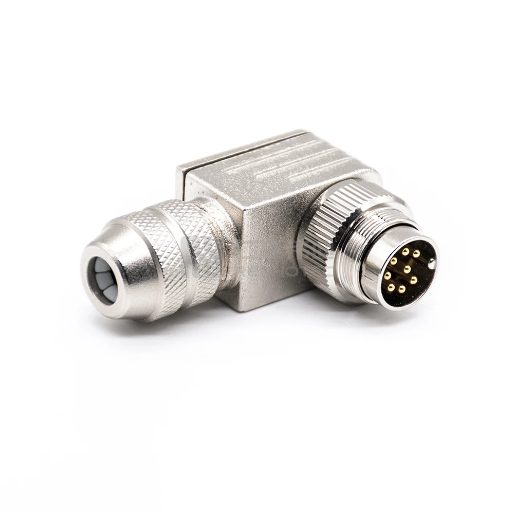 8 Pin Circular M16 Angled Socket Water Proof Ip68 Power 2pin Connectors ...