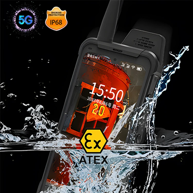6.56 Inch IP68 ATEX Android 14 8GB+128GB NFC Celular Wet Hands and ...