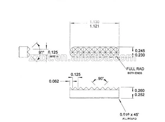 Tungsten Carbide Gripper Jaw Insert for Chuck Jaws 28.8x9x6.4mm