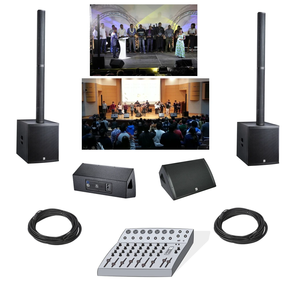 Sound Indoor Line Array System - CVR T-308 Active Columns