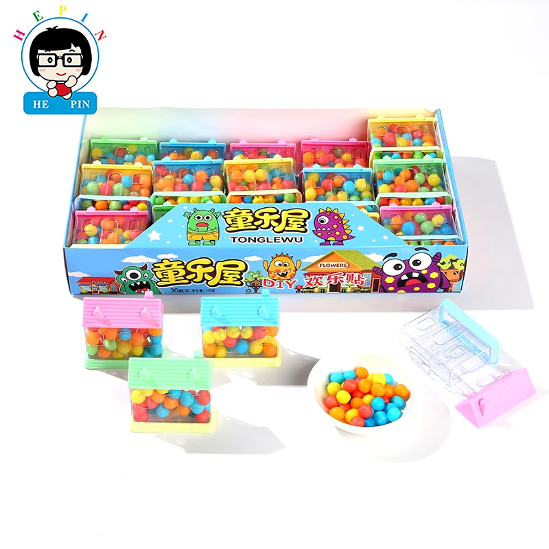 Multi Color Fruit Flavoured House Shaped Tablet Candy Toy Candy With ...