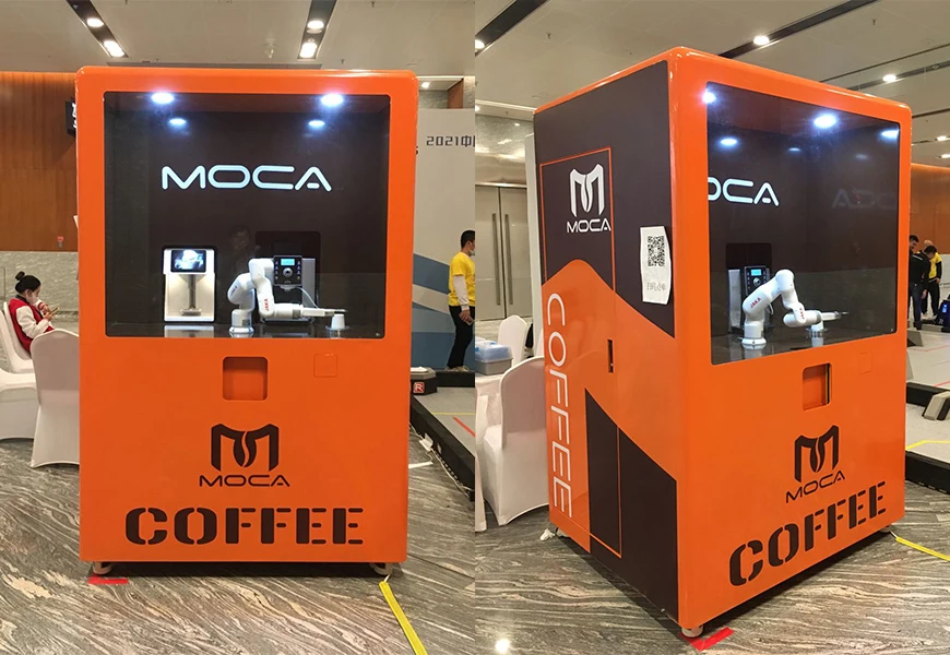 24 Hours Self Service Mini Robot Kiosk Coffee Vending Machine Robot for ...