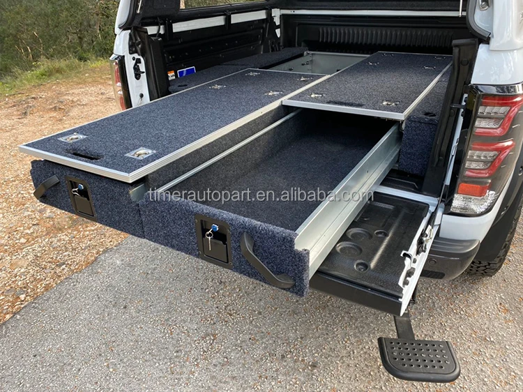 4WD Truck Bed Storage Vault Drawer System Universal Side Wings Metal ...