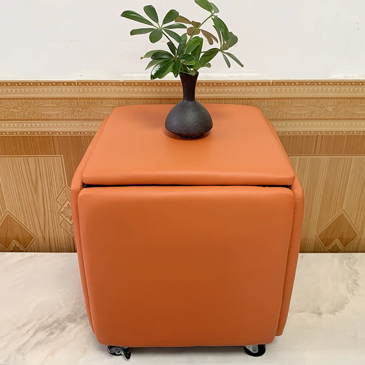 Modern Home Living Room Bedroom Stackable Metal Frame Leather ...