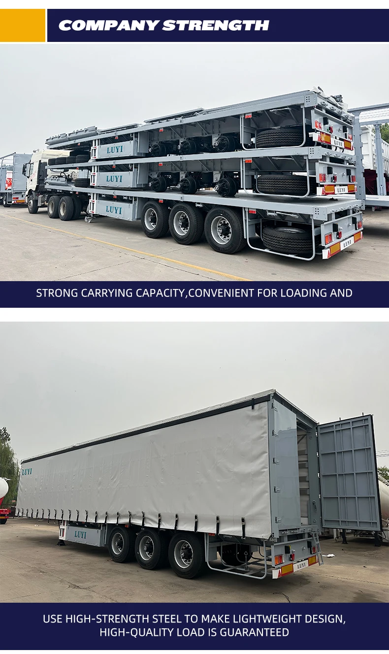 European Design With Waterproof Board Cargo Box Trailer 3 Axle Side ...