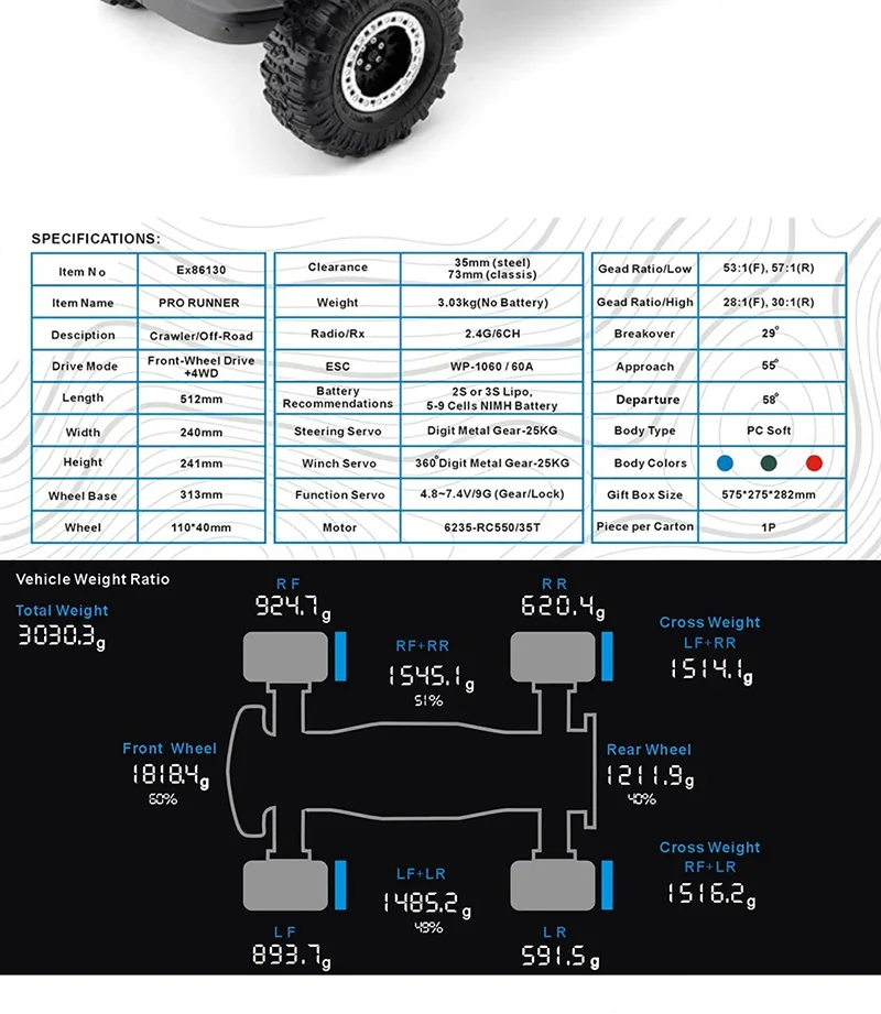 RGT EX86130 PRO RUNNER 1/10 RC Rock Crawler - 2.4G Electric